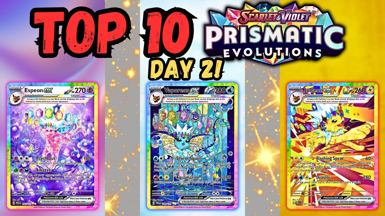 Prismatic Evolutions Top 10 Pokemon Cards After Day 2! - YouTube