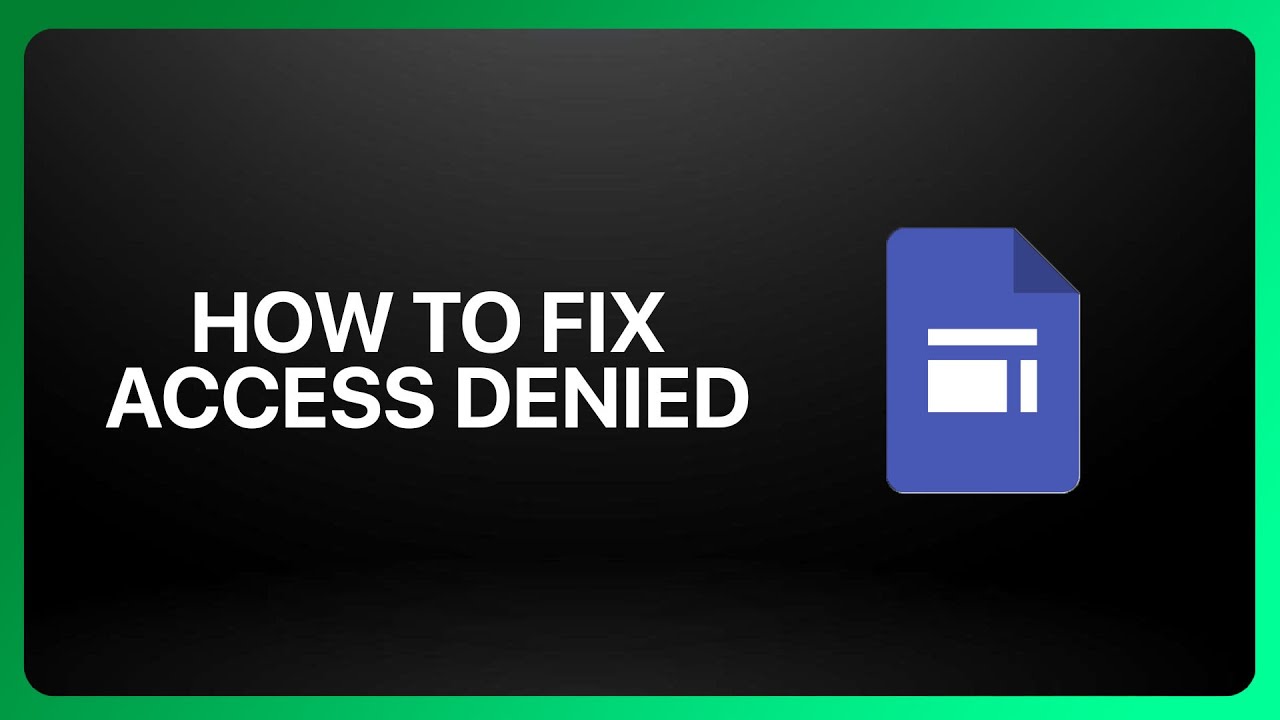 How To Fix Access Denied In Google Sites ! Tutorial - YouTube