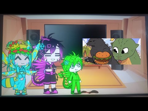 Kaiju react godzilla JR.Makes A Burger😋 ||Gacha Club||#kaiju #godzilla #toho #monsterverse