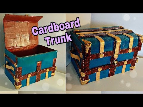 BEST OUT OF WASTE CARDBOARD STORAGE TRUNK 2 || CARDBOARD CRAFTS: - YouTube