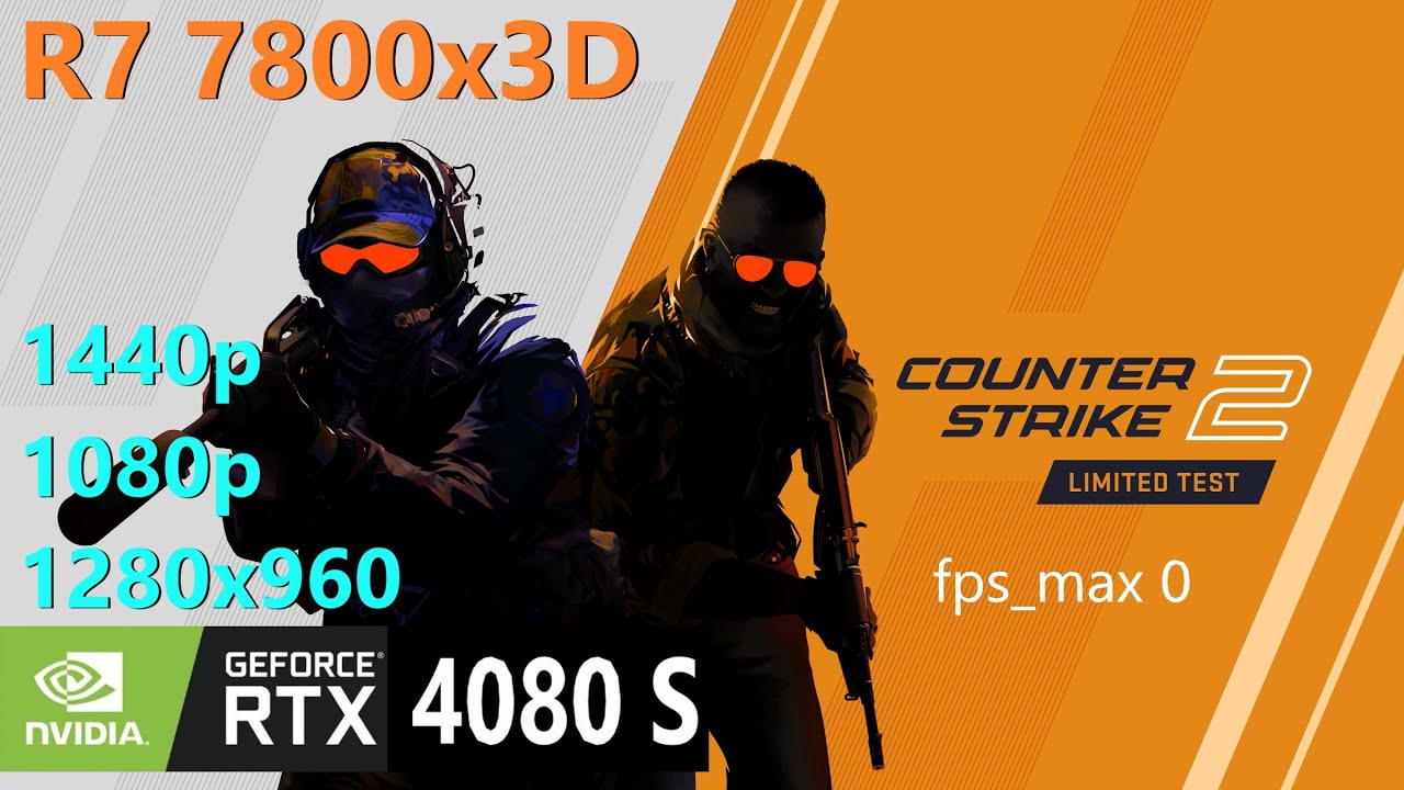CS 2 RTX 4080 SUPER, RYZEN 7 7800x3D, 1440p, 1080p, 1280x960 High ...
