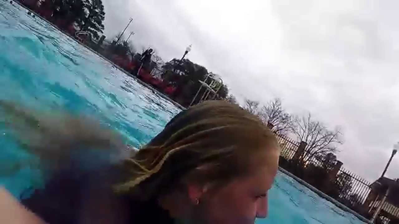 Girls in ice water pool for charity - YouTube