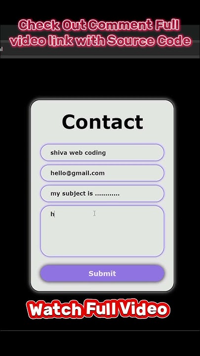 Contact Form Using Javascript Receive Form Data On Gmail Html Css Javascriptform
