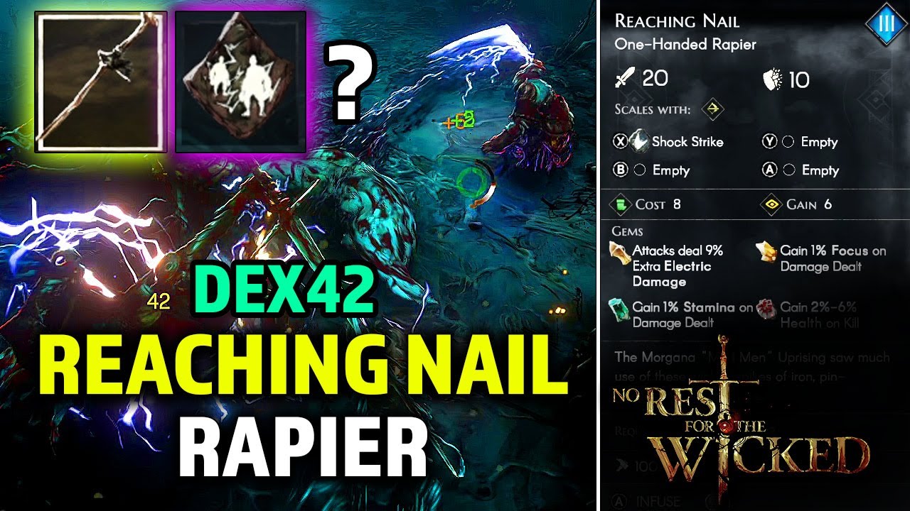 No Rest for The Wicked - 'Reaching Nail' Rapier (42 DEX) Blueprint ...