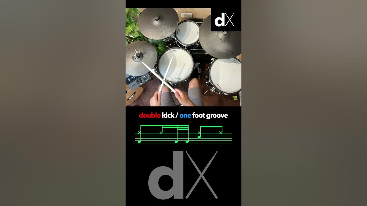 Double Kick with One Foot Groove DRUM LESSON #drums - YouTube