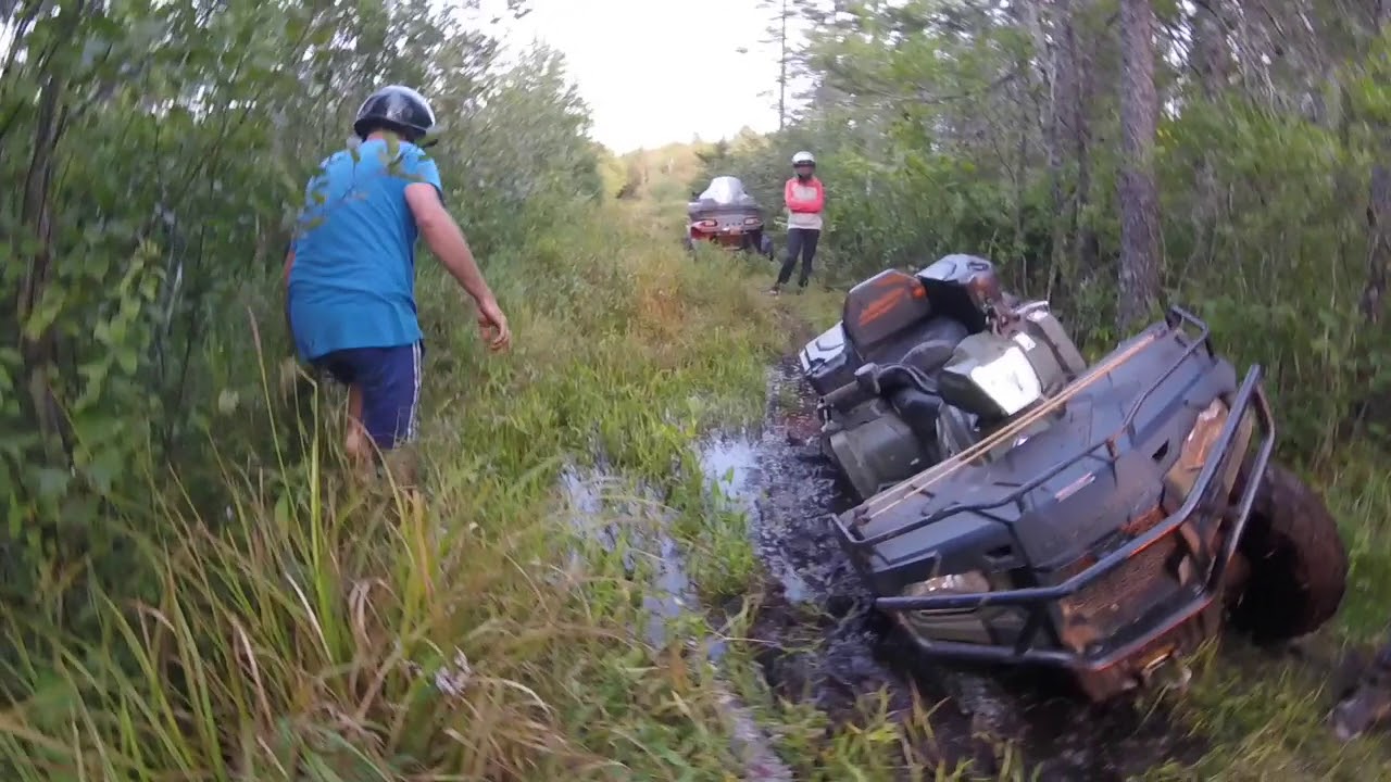ATV Riding In Mud (Deep hole) - YouTube
