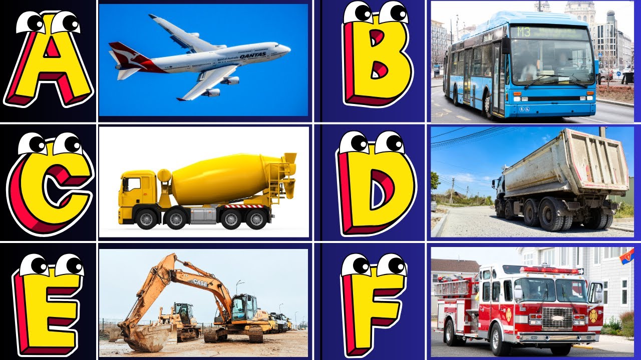 ABC Vehicles Song for Kids! 🚗 ️🚜 Learn the Alphabet with Fun Transport ...