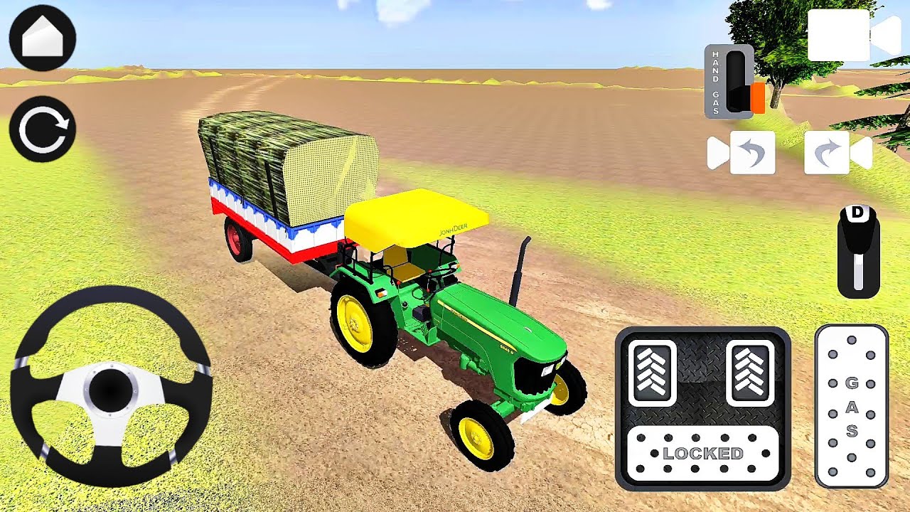 Indian Tractor Simulator 🚜🔴 Gameplay 87 - Driving Jonh Deer Tractor In ...