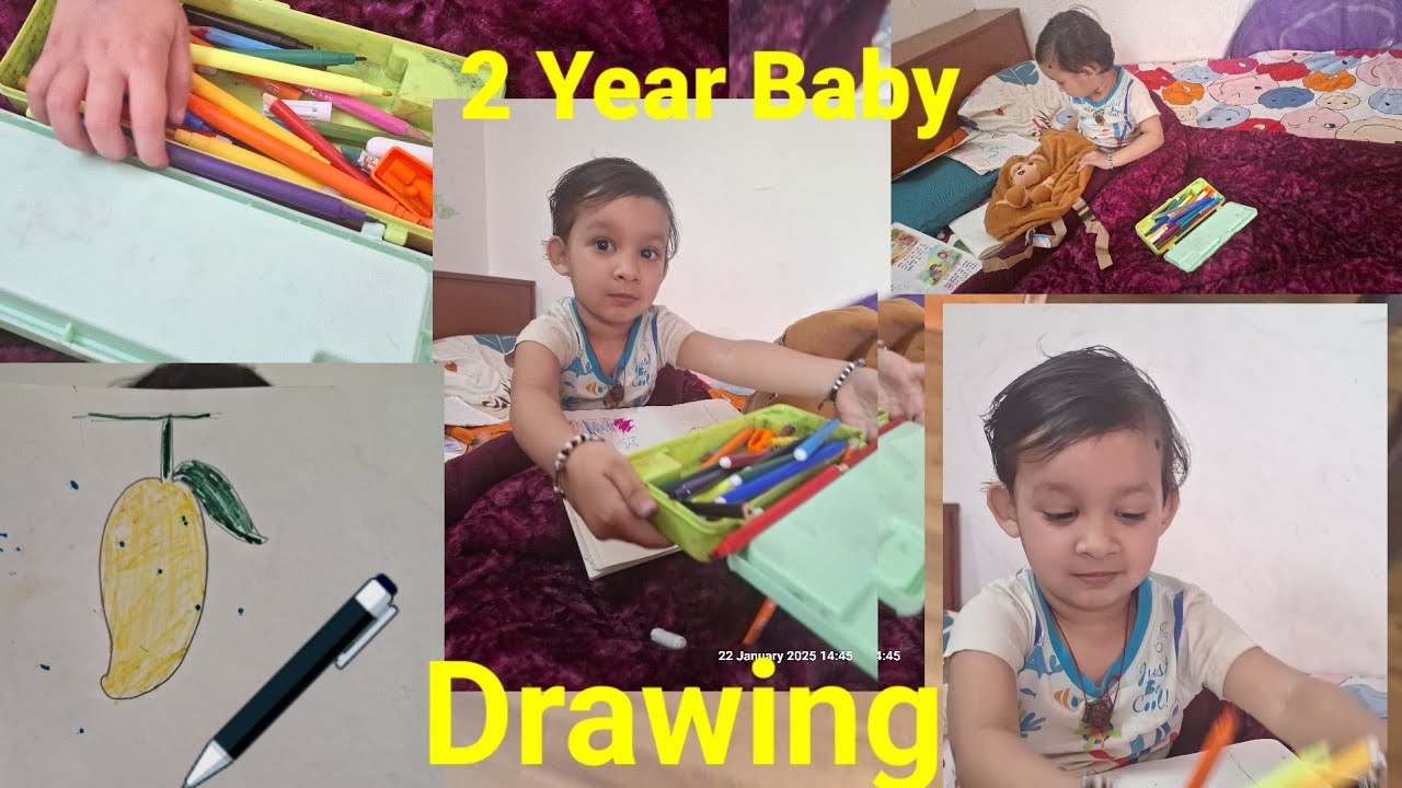 DRAWING ️ 2 Year Baby DRAWING FirstVideo// Kids DRAWING video//First ...