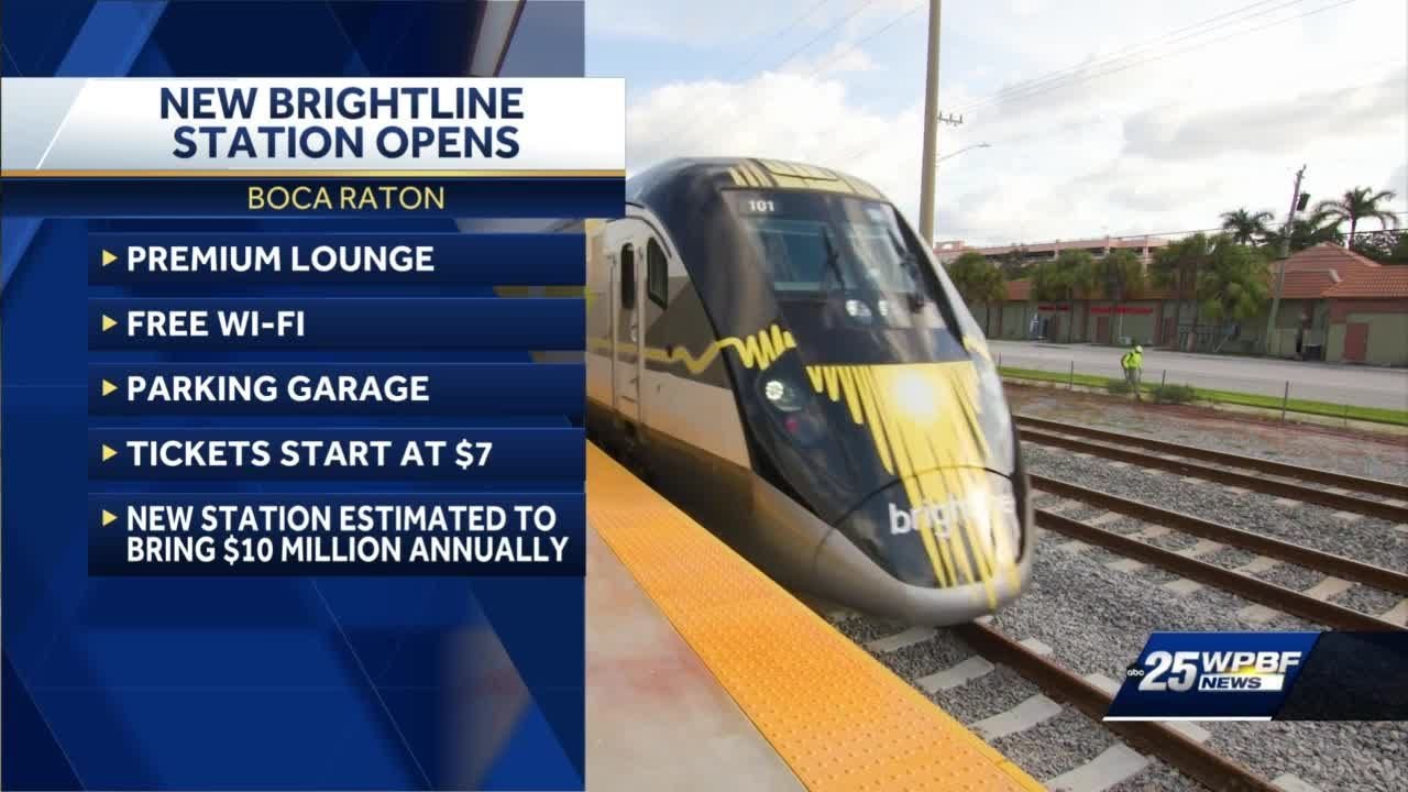New Brightline station opens in Boca Raton - YouTube
