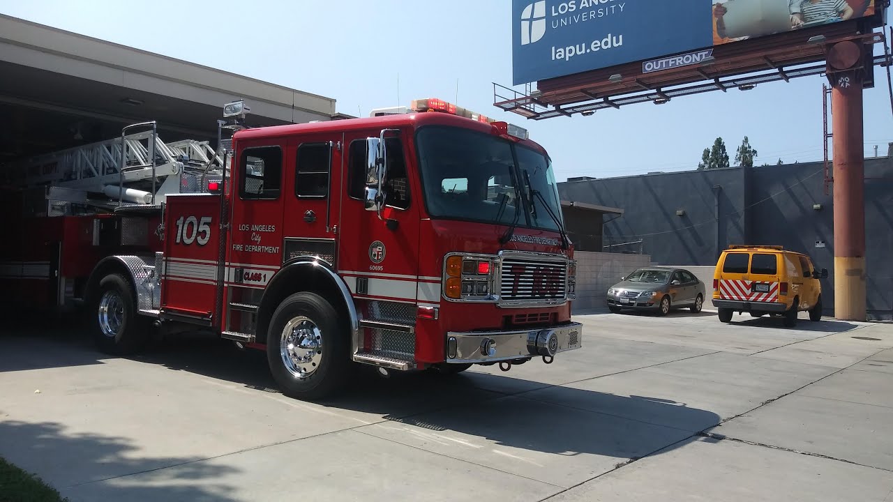 LAFD Light Force 105 Responding - YouTube