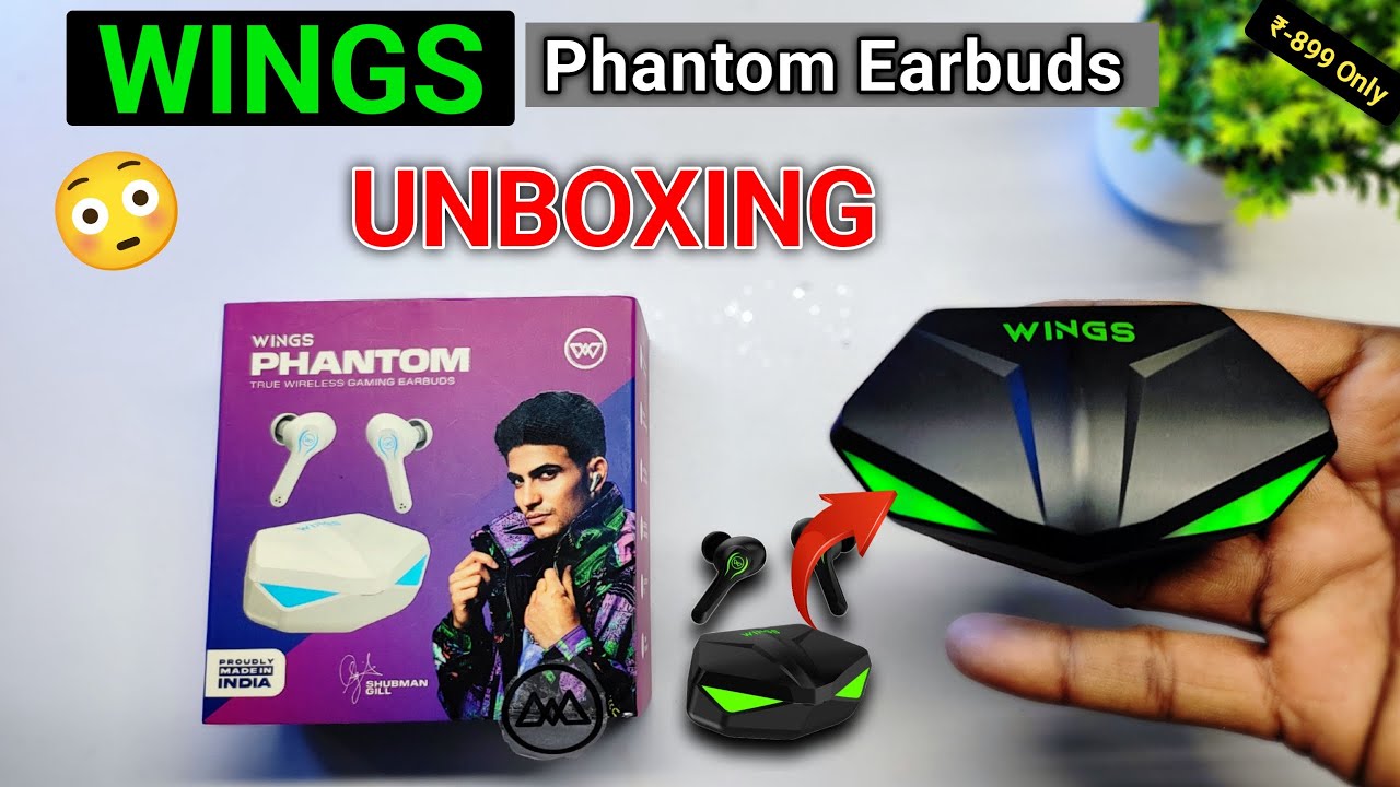 WINGS Phantom Wireless Gaming Earbuds with 50ms Unboxing & Review ...
