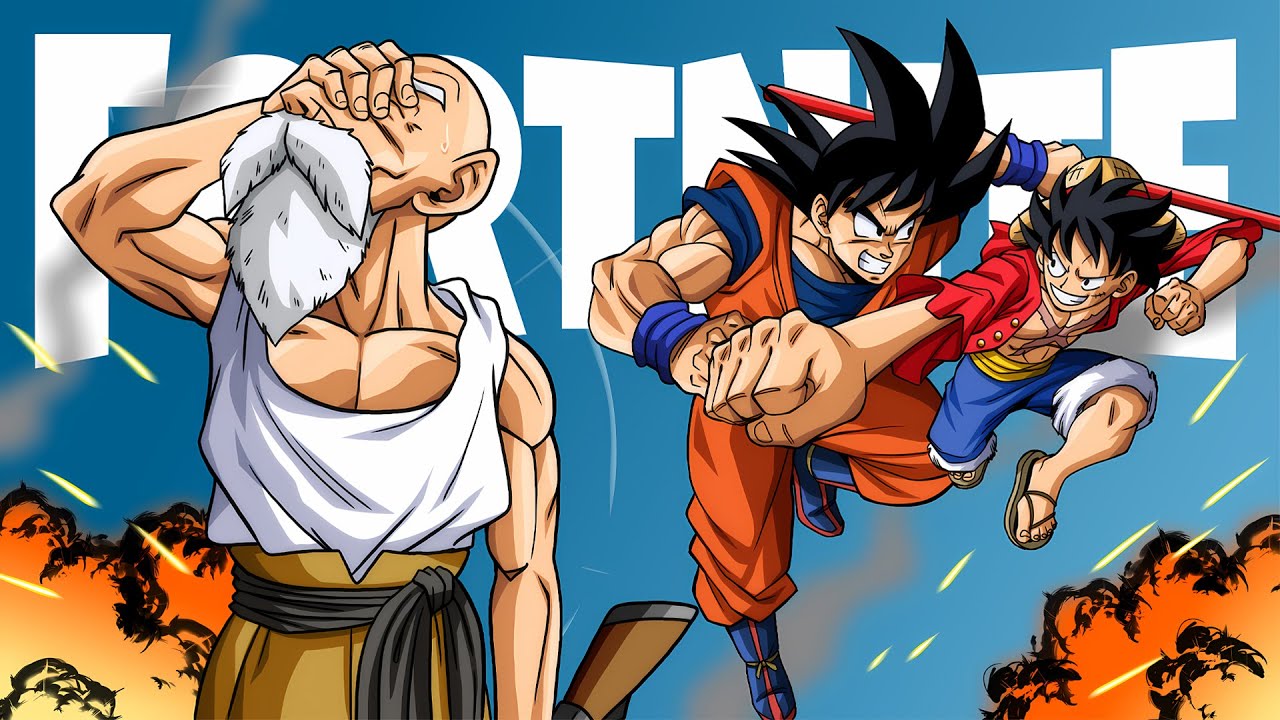 LUFFY COMES TO TRAIN! | Goku Luffy And Roshi Play Fortnite - YouTube