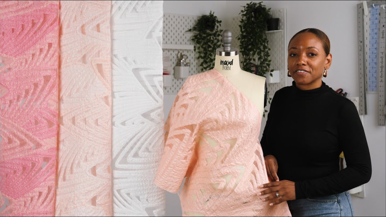 Mood Fabrics Overlapped Nested Triangles Luxury Brocade 430699 430702 ...