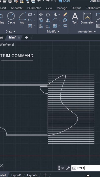 8. TRIM command of AutoCAD - YouTube