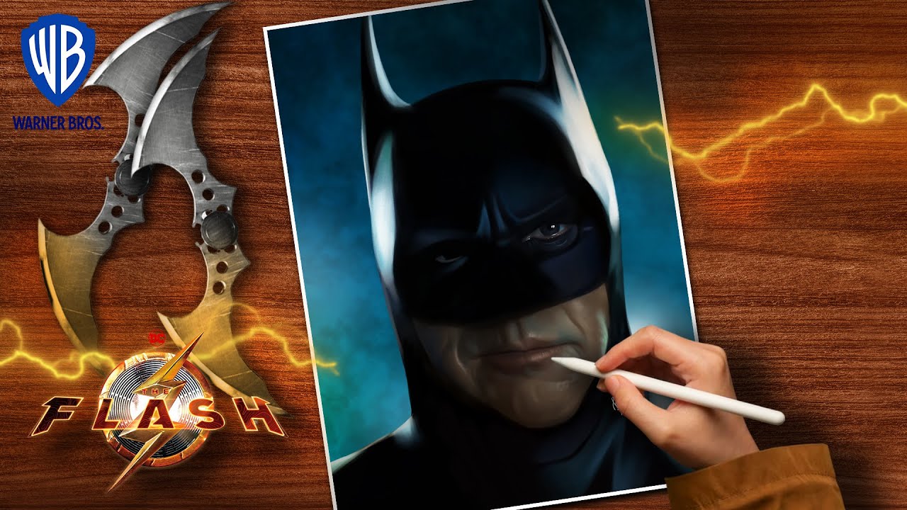 Drawing the Batman Michael Keaton |The Flash - YouTube