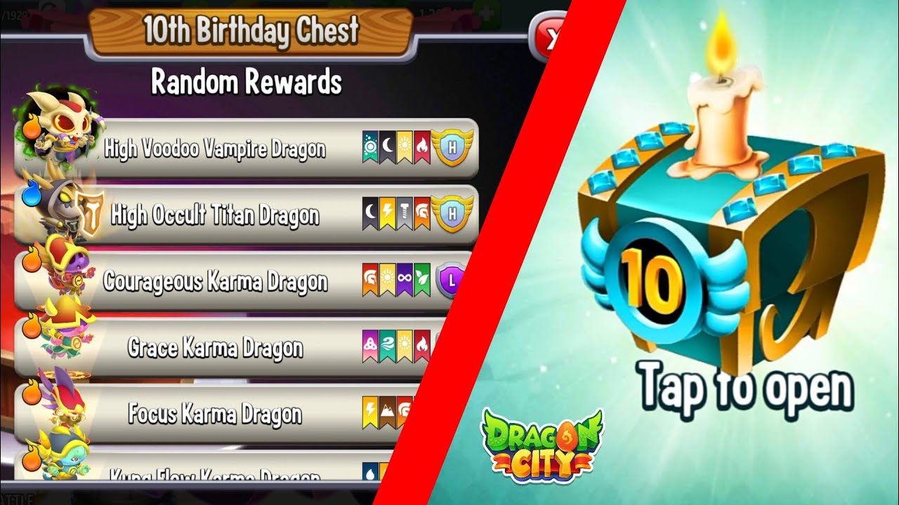 Gacha 10th Birthday Chest Dragon City - YouTube