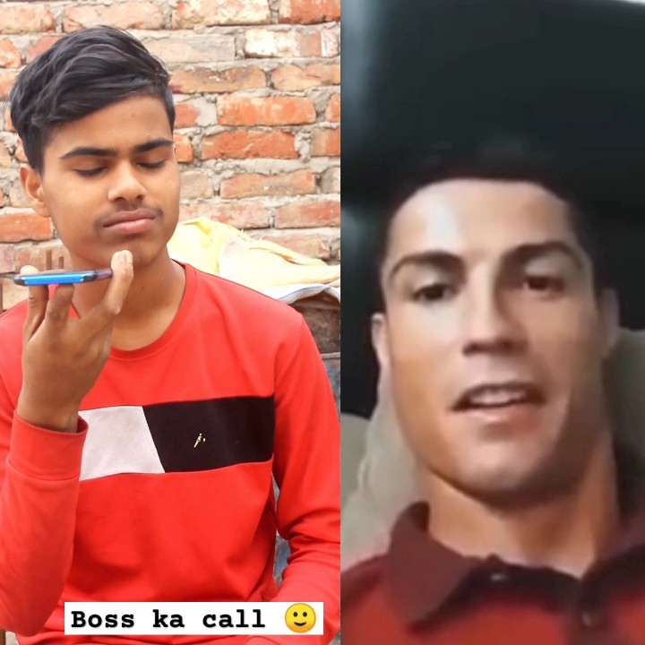 Boss ka call | Cristiano Ronaldo reaction 😍 #shorts #prank #reaction # ...