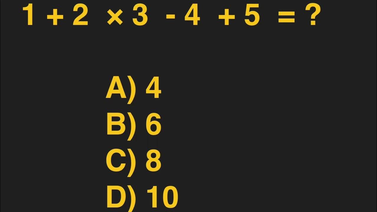 Calculate without using Calculator following BODMAS - YouTube