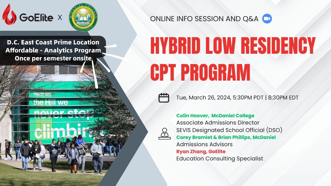 McDaniel College X GoElite | Hybrid Low Residency Program Info Session ...