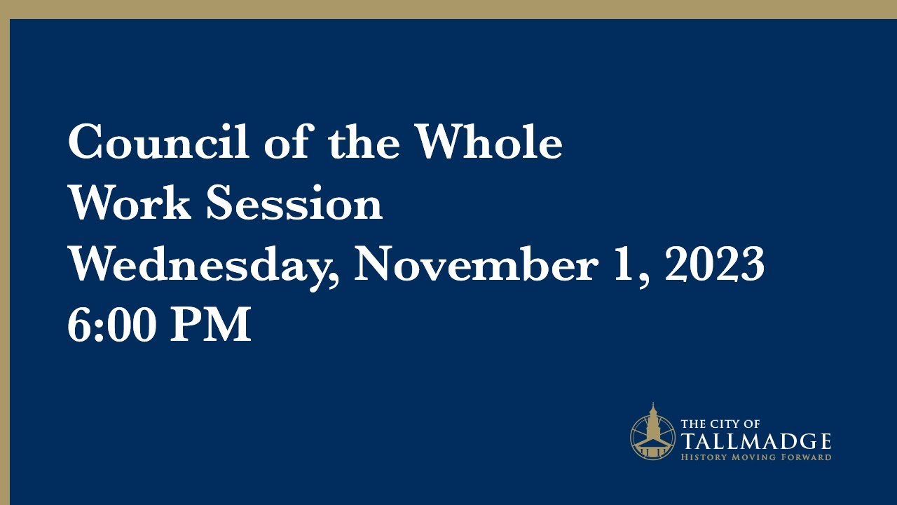 City Council of the Whole Work Session - November 1, 2023 - YouTube