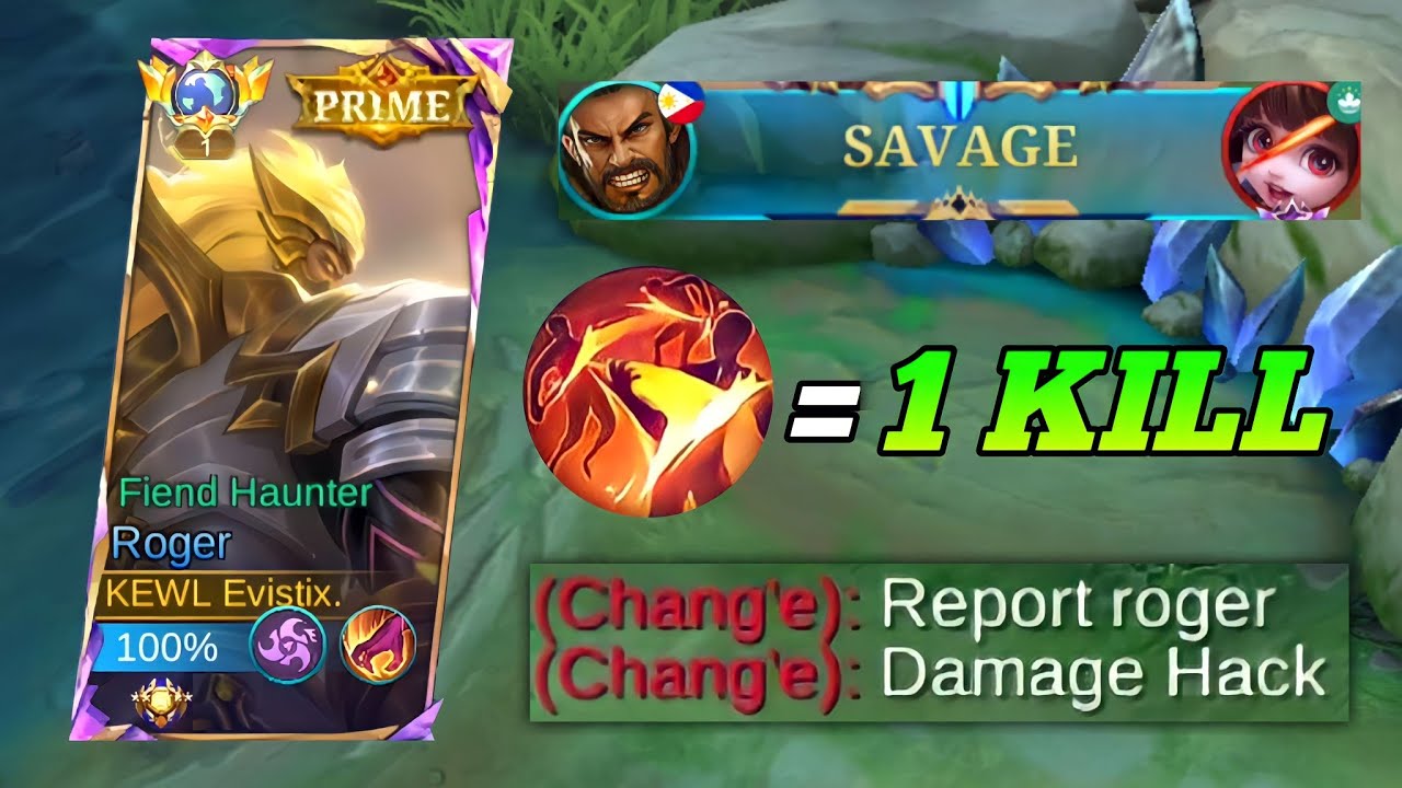 ROGER FIRST SKILL = 1 KILL WTF DAMAGE THEY THINK I'M USING CHEAT | MLBB ...