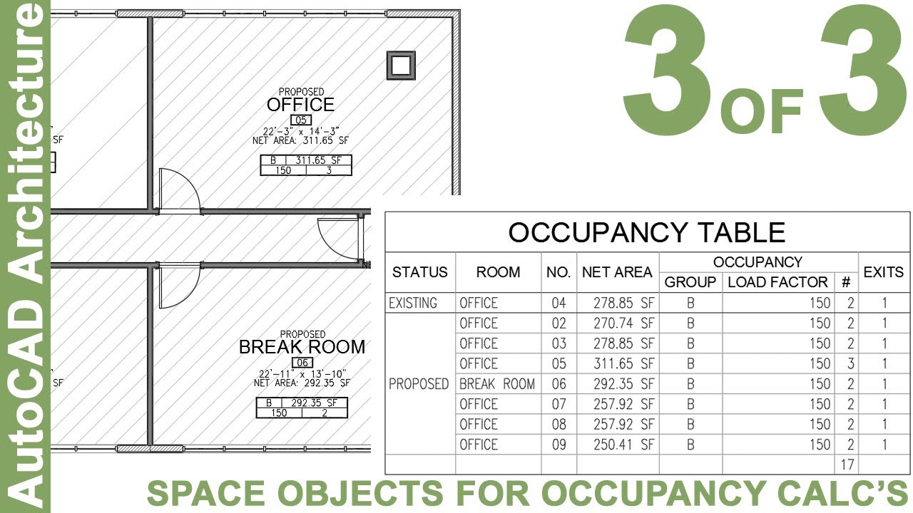 Occupancy Calculations using Space Objects in AutoCAD Architecture Part ...