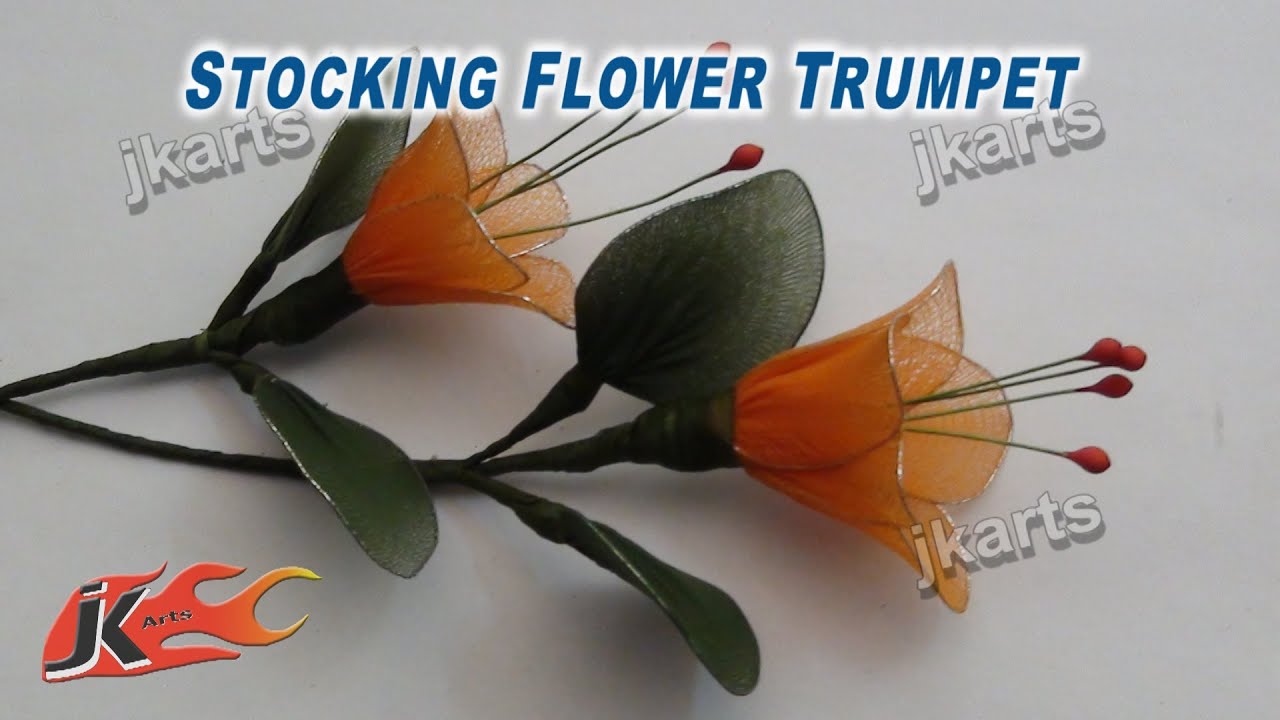 DIY How to make Stocking Flower Trumpet - JK Arts 215 - YouTube