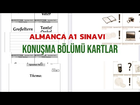 Almanca A1 Sınavı Konuşma Bölümü Kartlar 