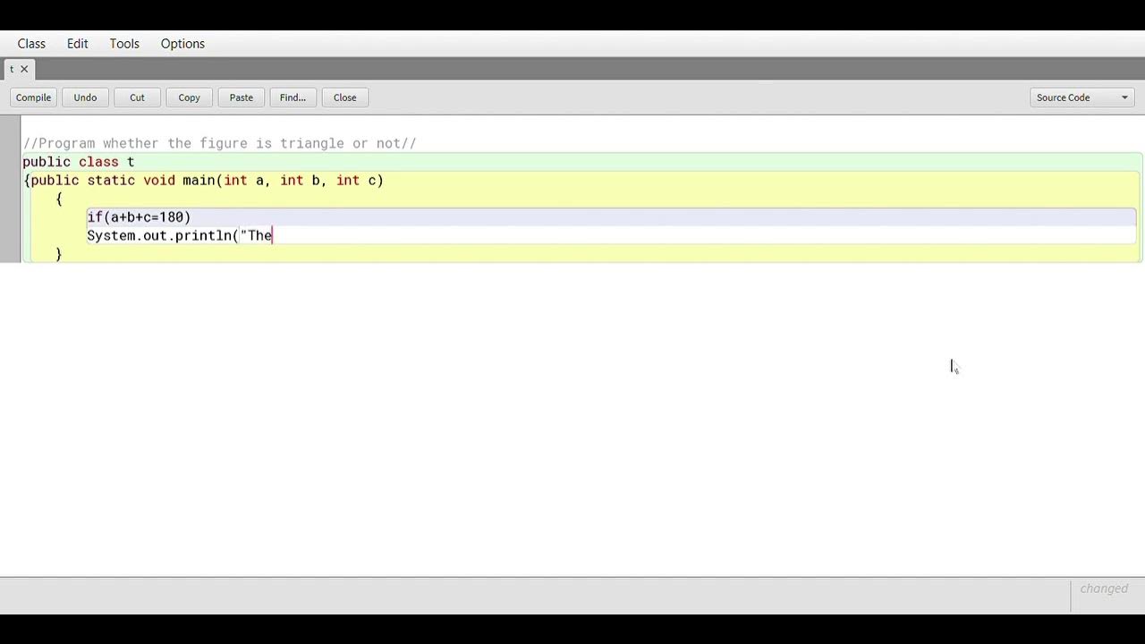Program whether the figure is Triangle or not on BLUEJ - YouTube