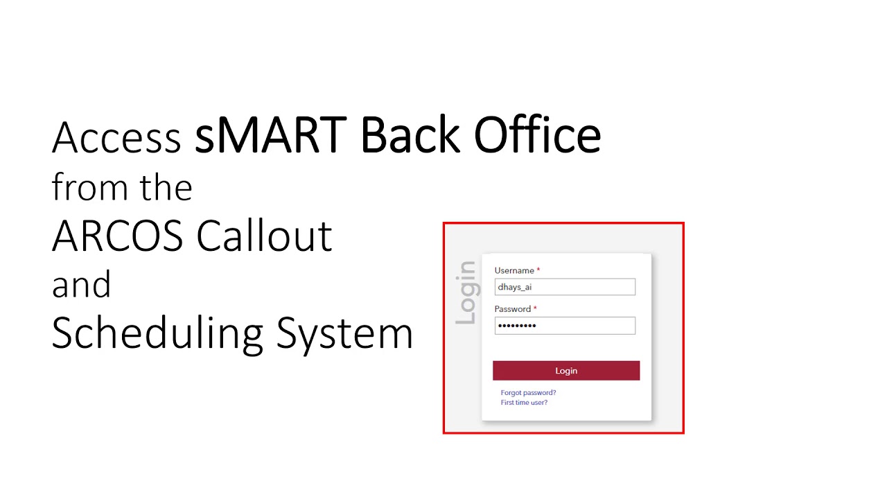 How to access sMART Back Office from inside ARCOS - YouTube