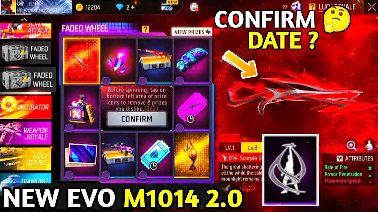 New Evo M1014 Confirm Date | New Evo M1014 | Free Fire New Evo M1014 ...