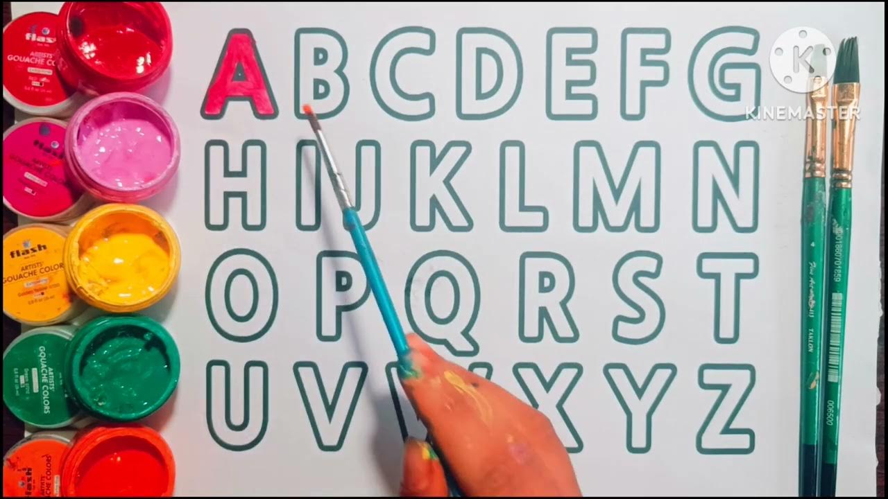 ABC Song Alphabet with Capital Letters Drawing, kids 12345, Draw Paint and Learn, Coloring for ...