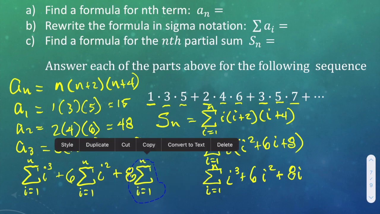10C General Formula for Sums of Series - YouTube