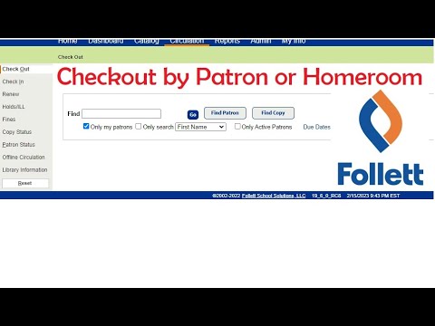 Follett Destiny - Checkout by Patron or Homeroom - YouTube
