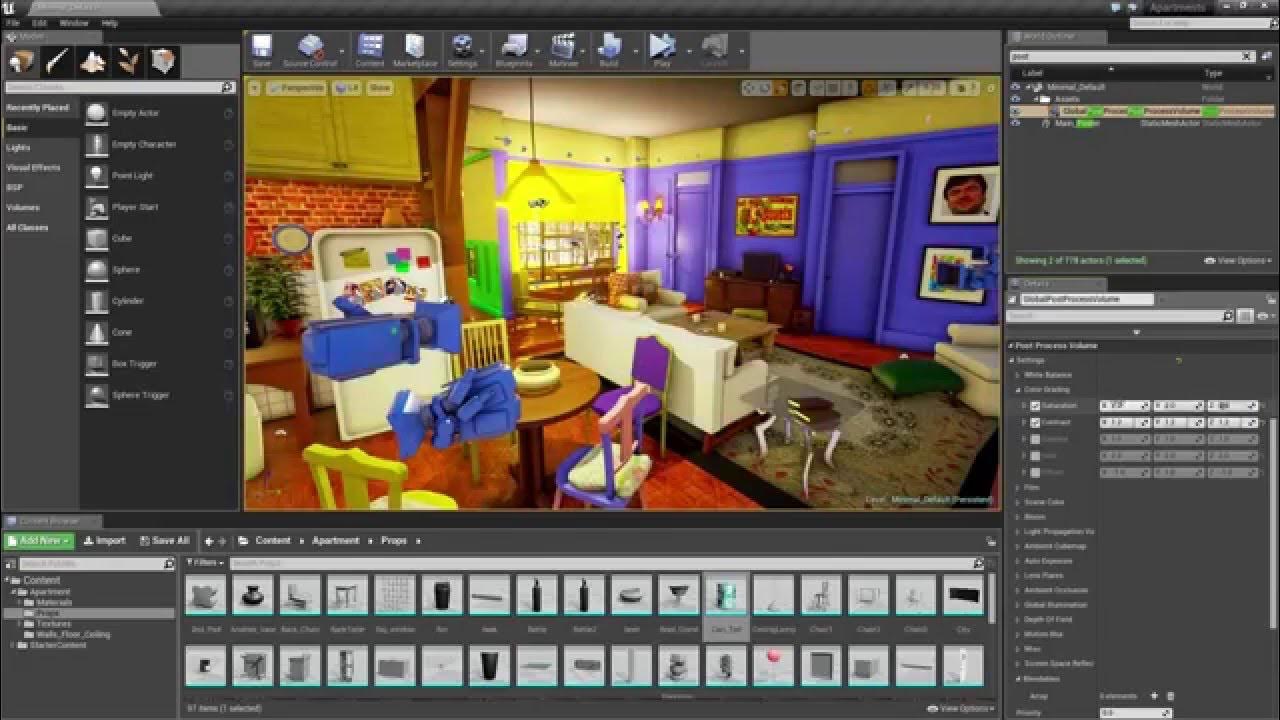 Ue4 Post Processing Volume Saturation And Contrast Youtube