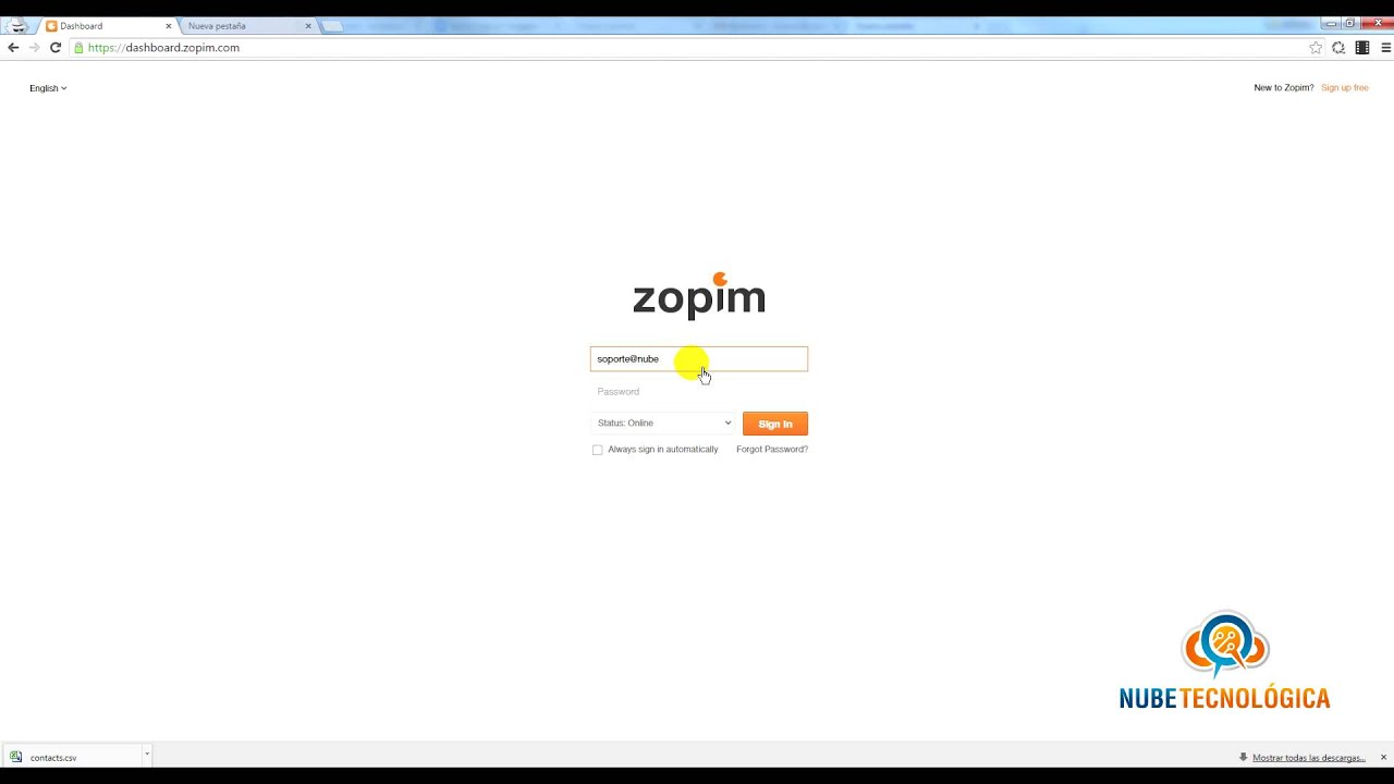 ¿Cómo iniciar sesión en zopim dashboard? - YouTube