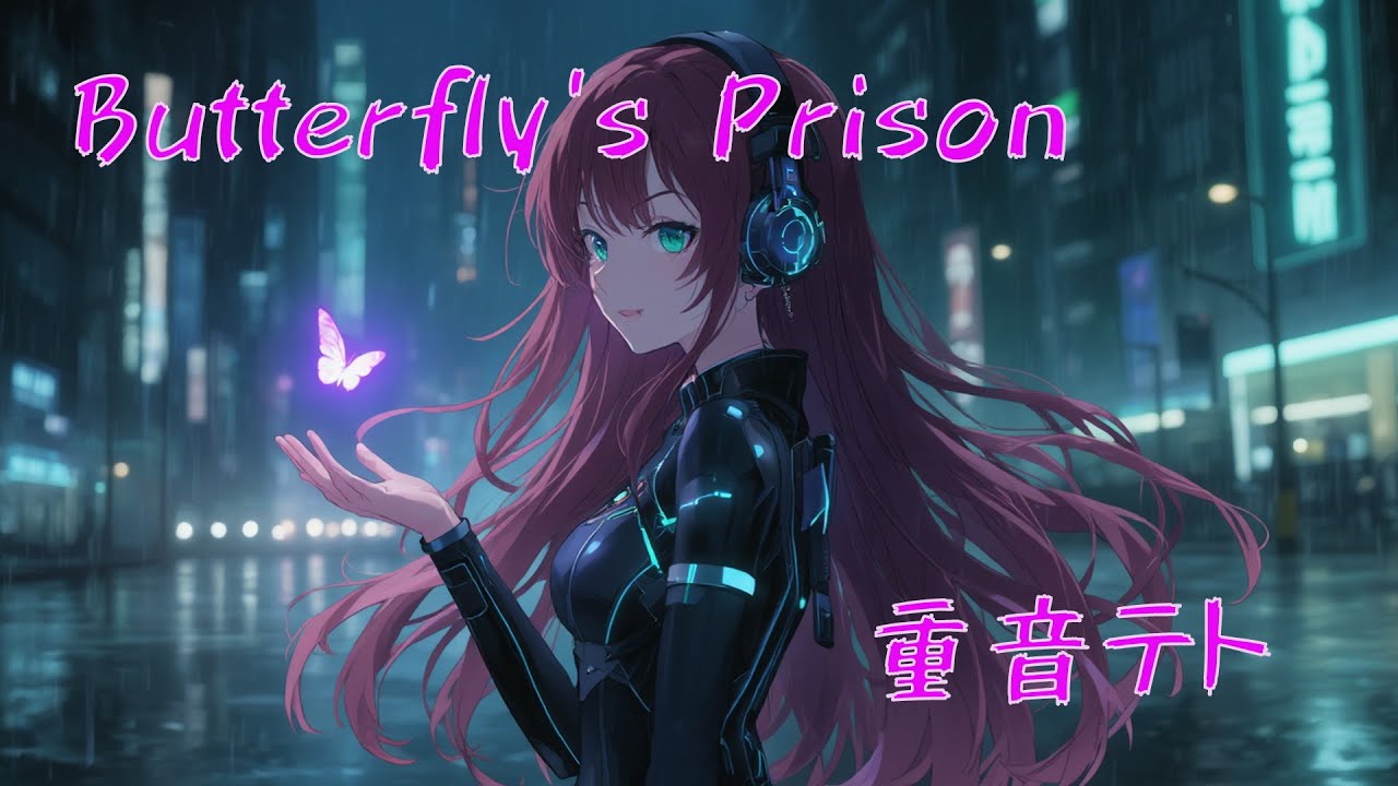 重音テト/Butterfly's Prison synthesizerVオリジナル 映像animonAI adobe firefly EDM ...