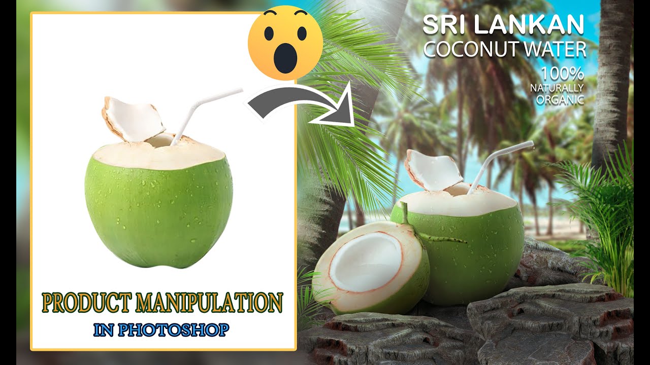 Product manipulation in Photoshop | Coconut Water advertising poster ...