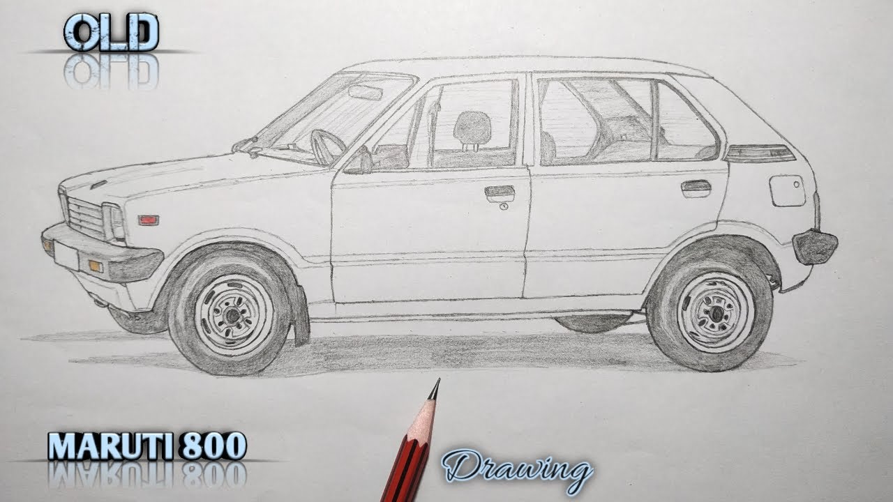 How To Draw First Generation Maruti 800 || Maruti 800 || Car Drawing ...