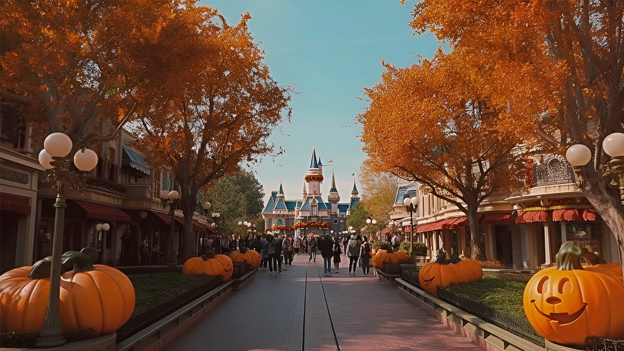 A Cozy Autumn Walk Through Disneyland🍂 Autumn Ambience With Bird Sounds ...