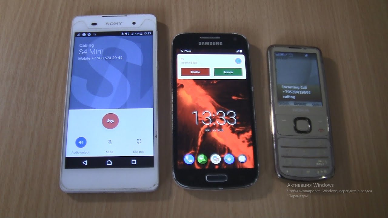 Incoming call&Outgoing call at the Same time Sony Xperia E5 +Nokia 6700 ...