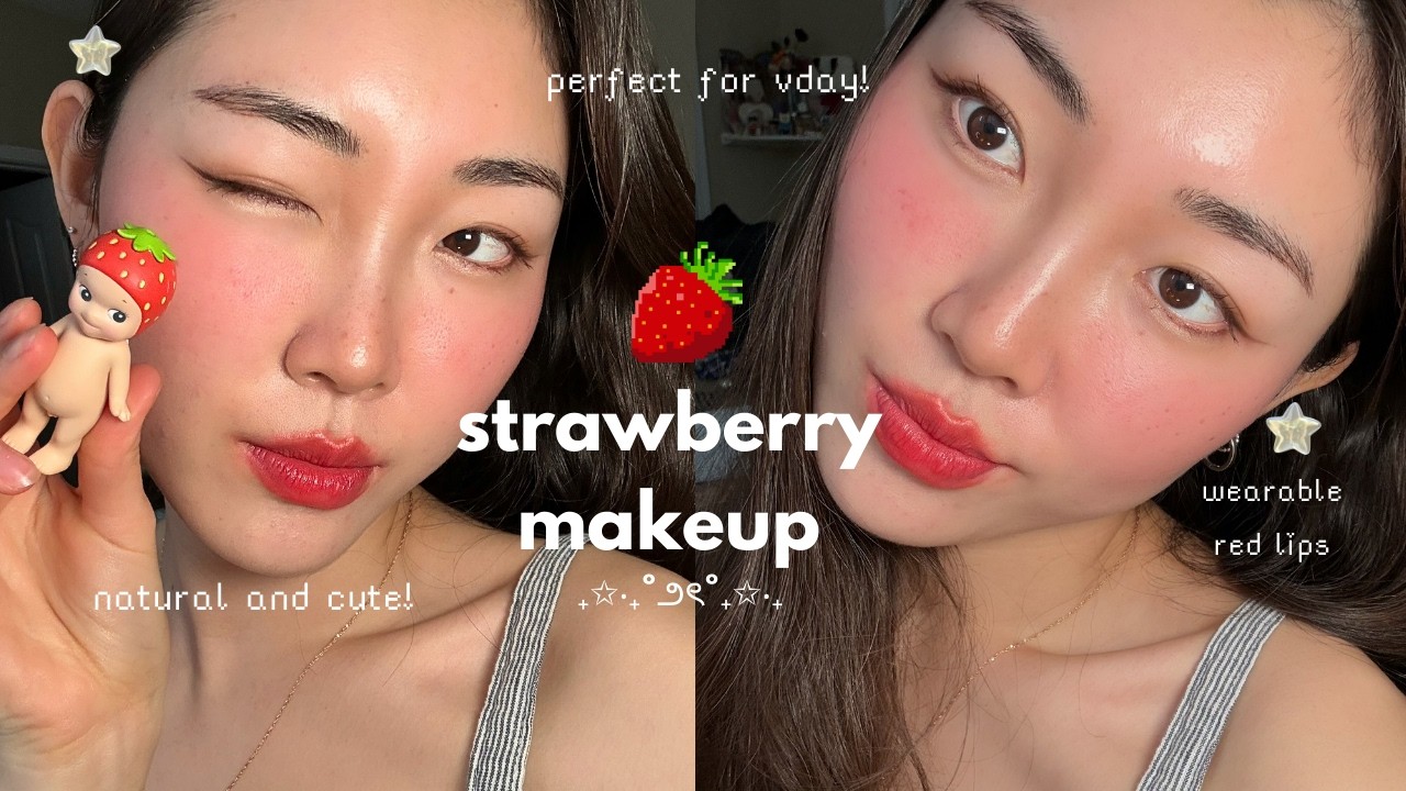 easy natural strawberry makeup! (on acne skin) perf for valentine's day ...