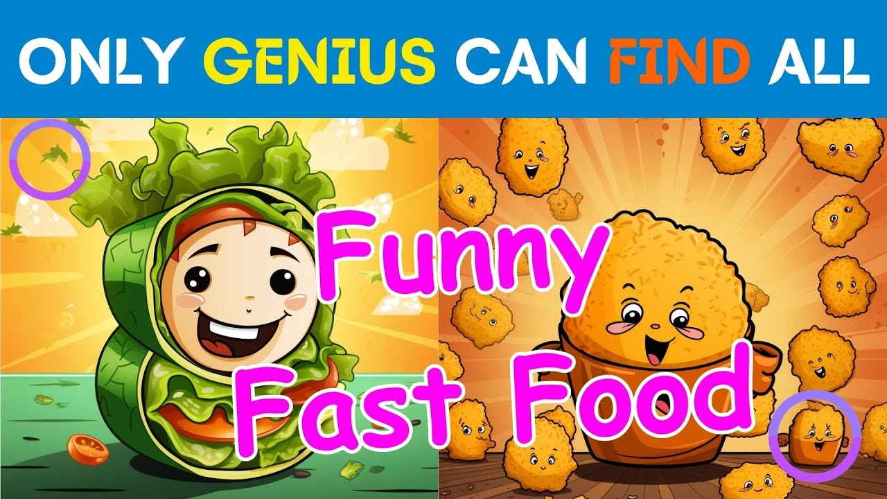 【Find The Difference Game】Funny Fast Food Edition | ONLY GENIUS CAN ...