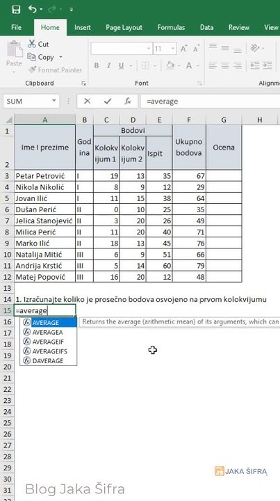 Kako Koristiti Average Funkciju U Excel U Shorts Excel Excelfunctions Youtube