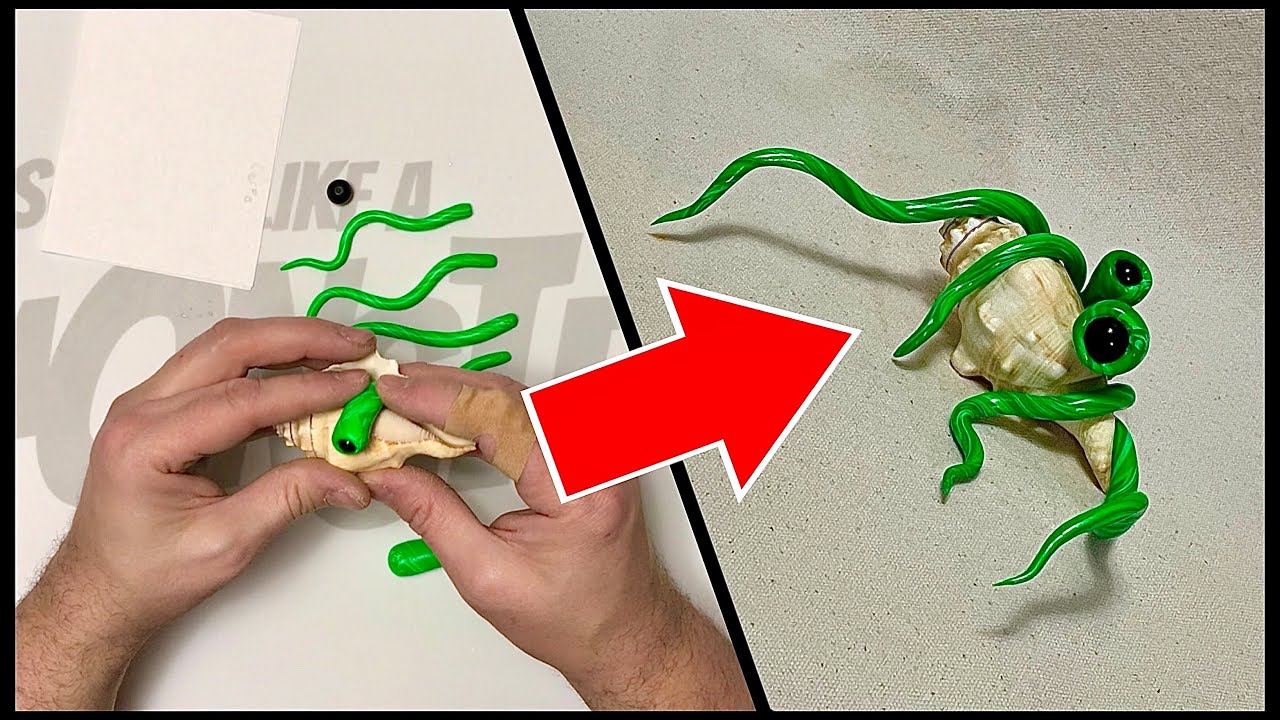 Making a Sea Creature with Sculpey and a Seashell! - YouTube