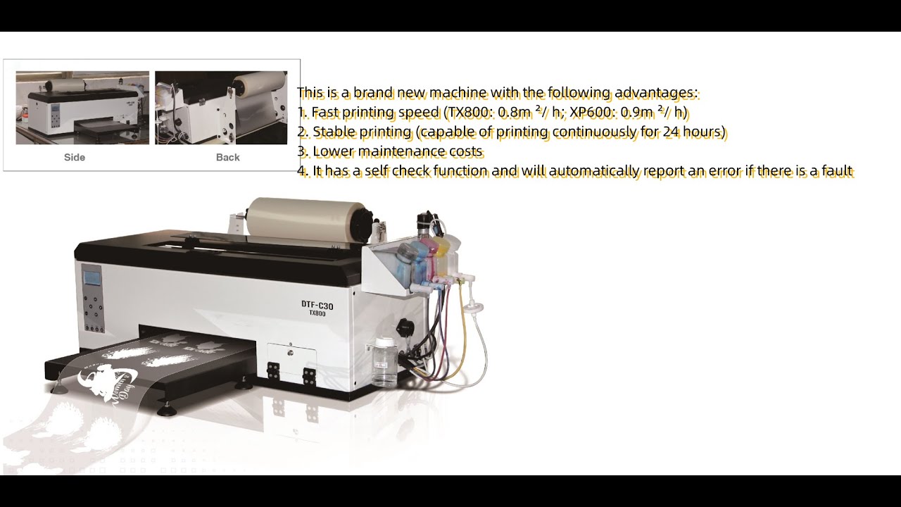 C30 DTF printer with faster printing speed and stable printing and lower maintenance costs#dtf ...