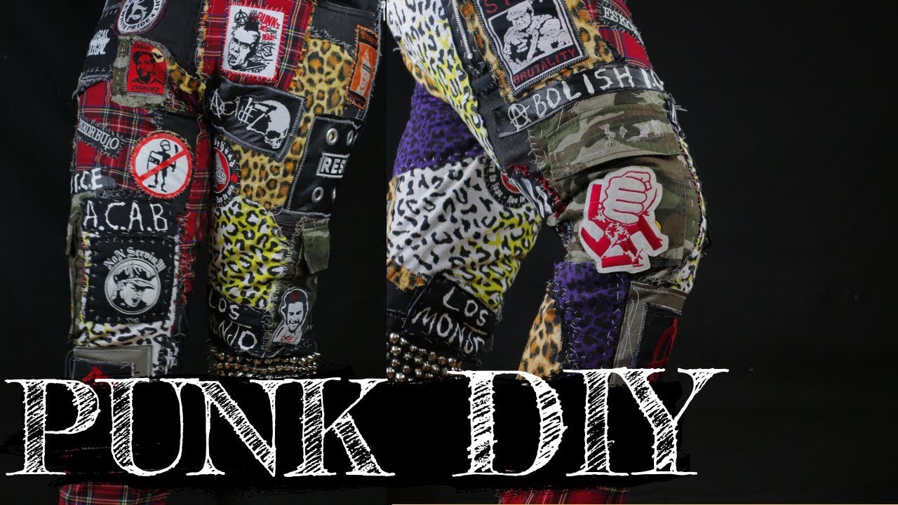 pantalon punk DIY - YouTube