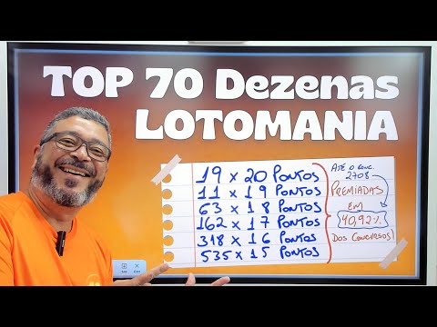 AS MELHORES 70 DEZENAS da LOTOMANIA + TUP 70 DEZENAS