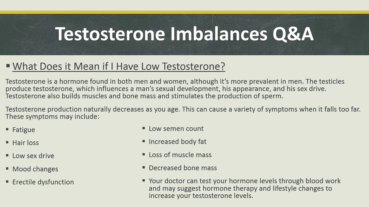 Testosterone Imbalances Q&A - YouTube